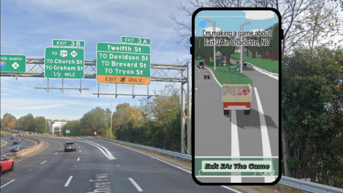 Video game simulates the infamous Exit 3A on I-277 in Charlotte | wcnc.com