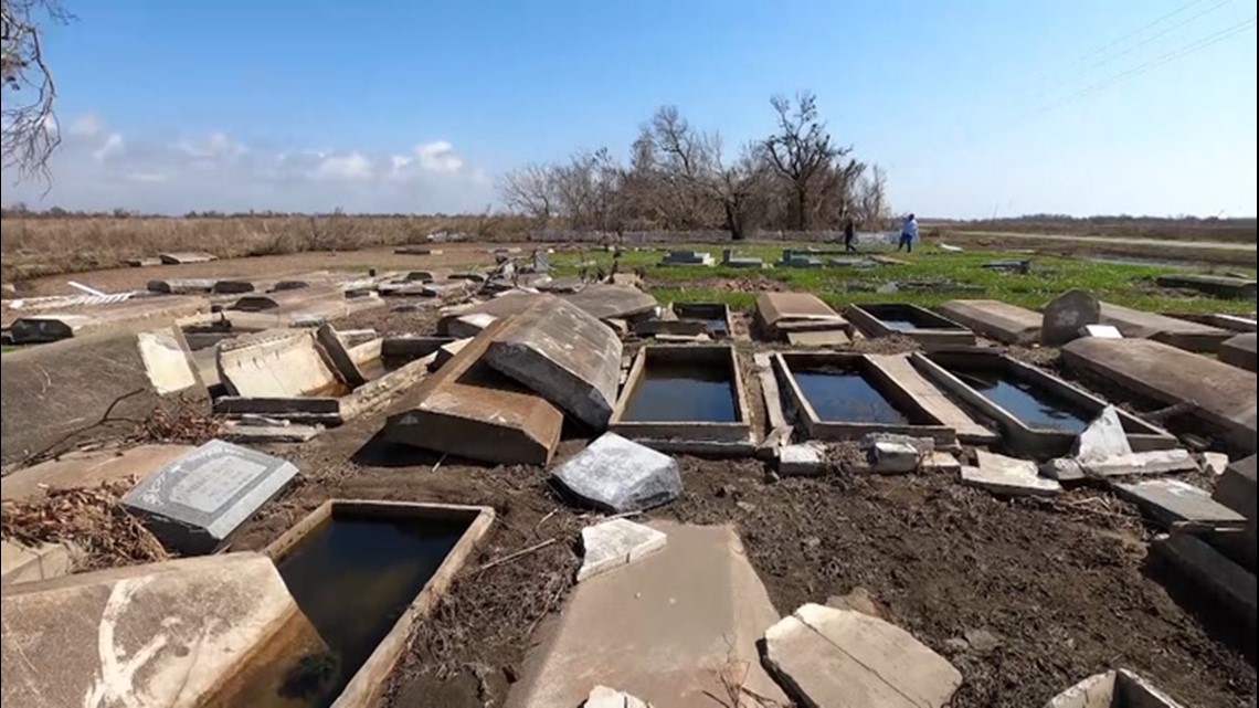 Graves damage after hurricanes widespread in Louisiana | wcnc.com