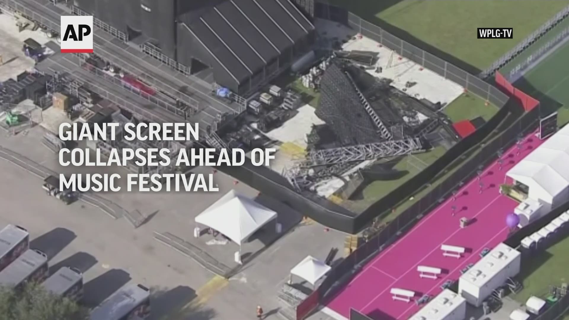 Giant screen collapses ahead of music festival | wcnc.com
