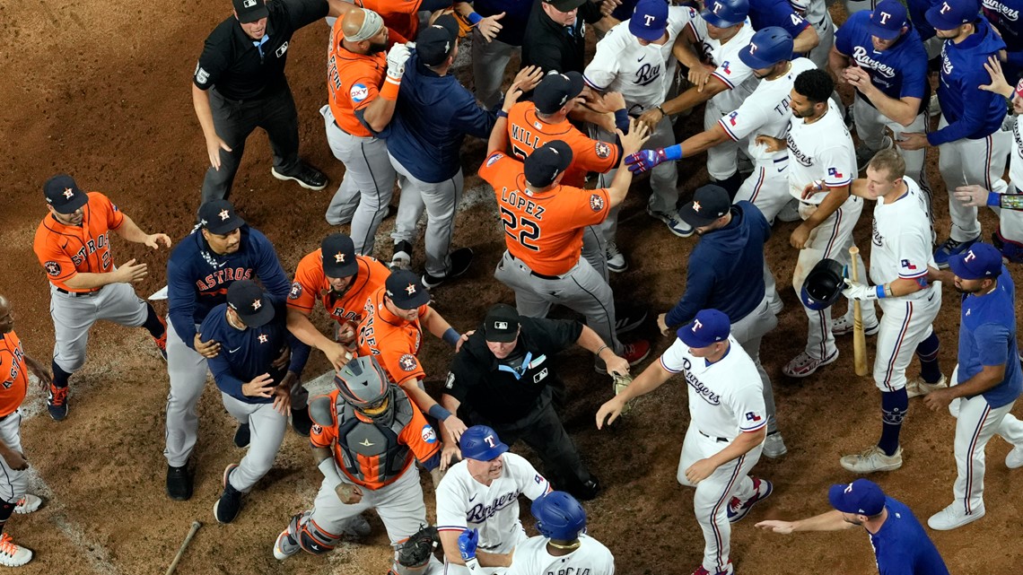 Astros vs. Rangers: Benches clear in ALCS Game 5 | wcnc.com
