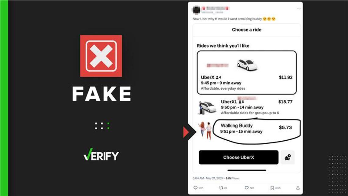 Uber walking buddy feature is not real | wcnc.com