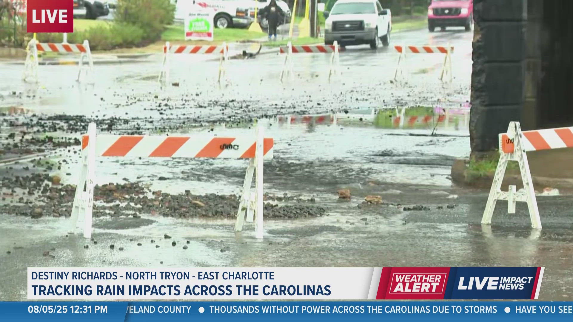Heavy rain leads to road closure on North Tryon Street | wcnc.com