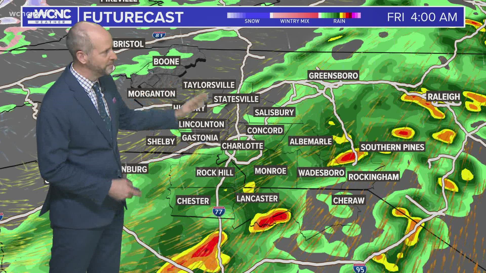 Rain, storms, and gusty wind overnight as a cold front moves through Charlotte | wcnc.com