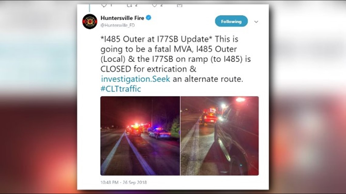 Crews responding to deadly crash on I-485 in north Charlotte | wcnc.com
