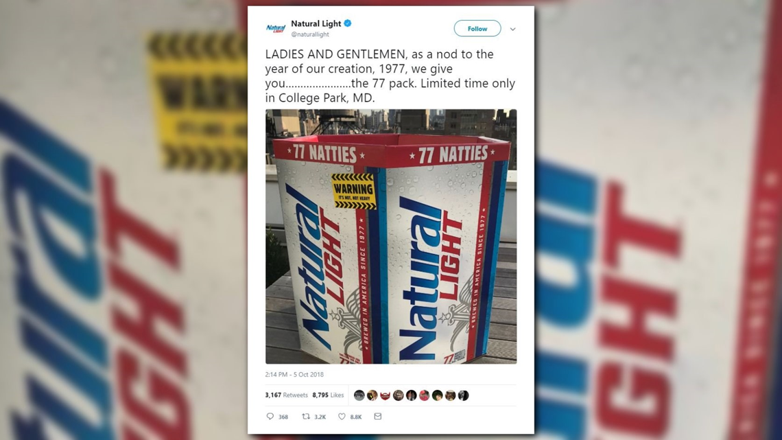 Limited edition 77-pack of Natural Light only offered in College, Md ...