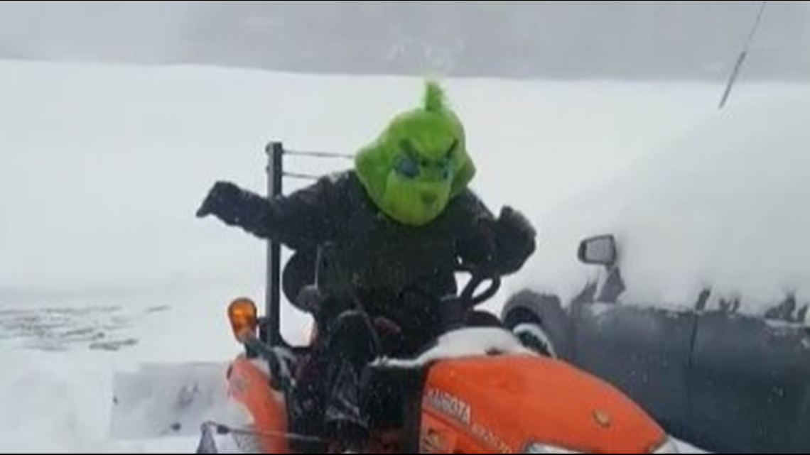 The Grinch was spotted plowing snow in Boone, N.C. | wcnc.com