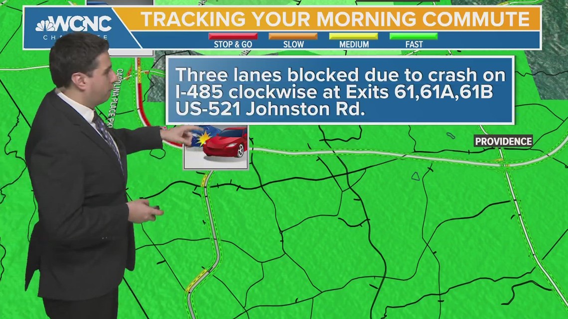 Multiple crashes shut down inner loop of I-485 | wcnc.com