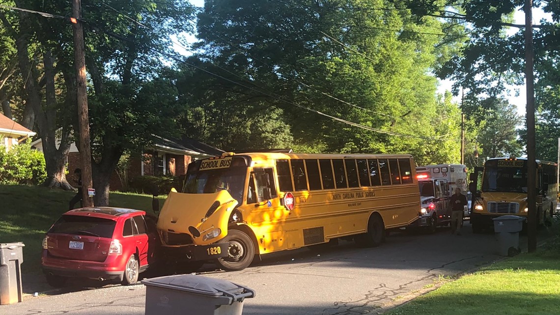 CMS bus with 2 students on board crashes in south Charlotte | wcnc.com