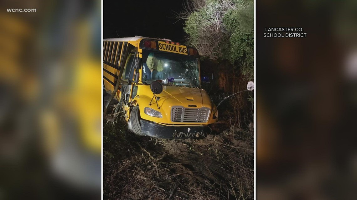 Lancaster County school bus hit by two cars | wcnc.com