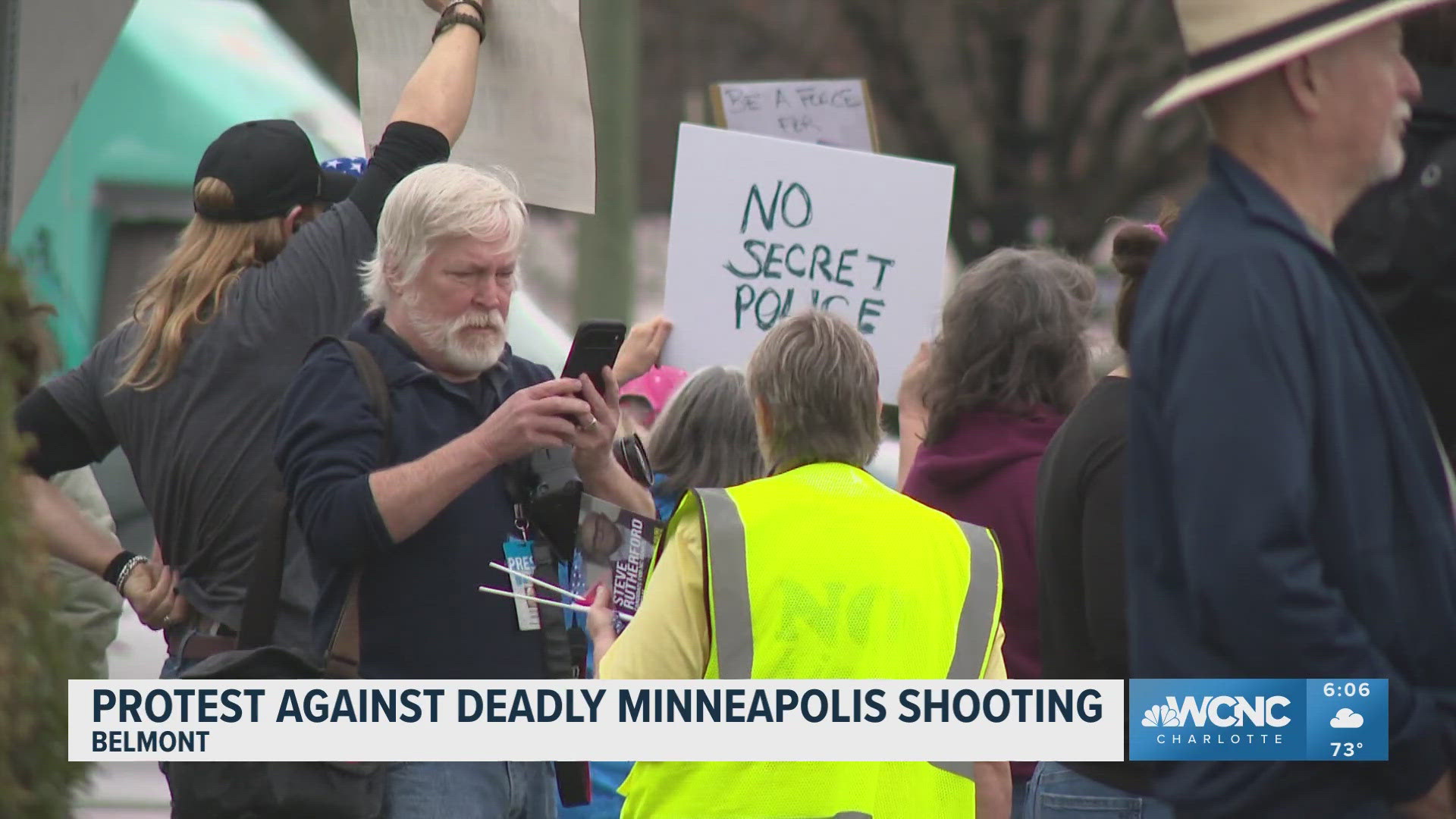 Protest held in Belmont against deadly Minnesota shooting | wcnc.com