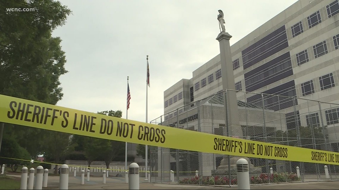 Confederate statue at the Gaston County courthouse | wcnc.com