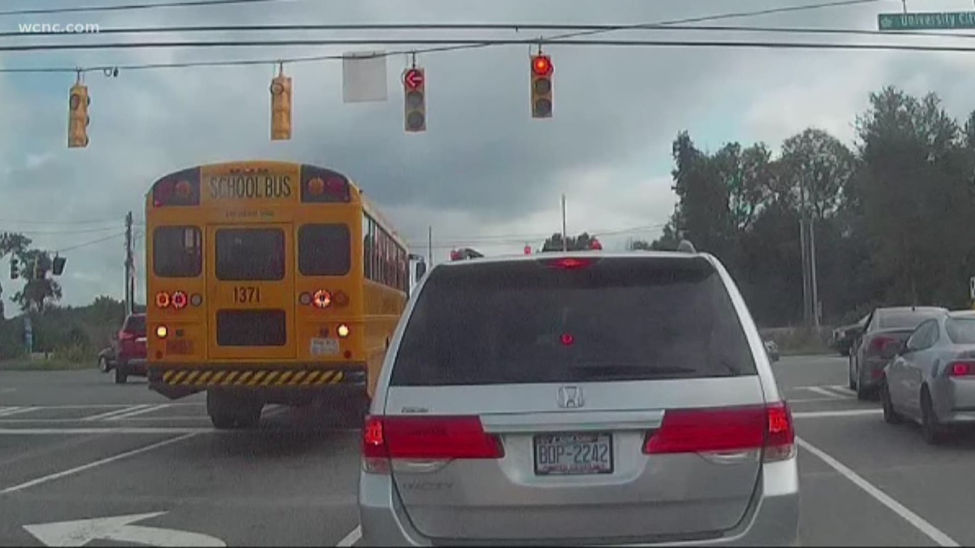 CMS bus driver caught on camera running red light | wcnc.com