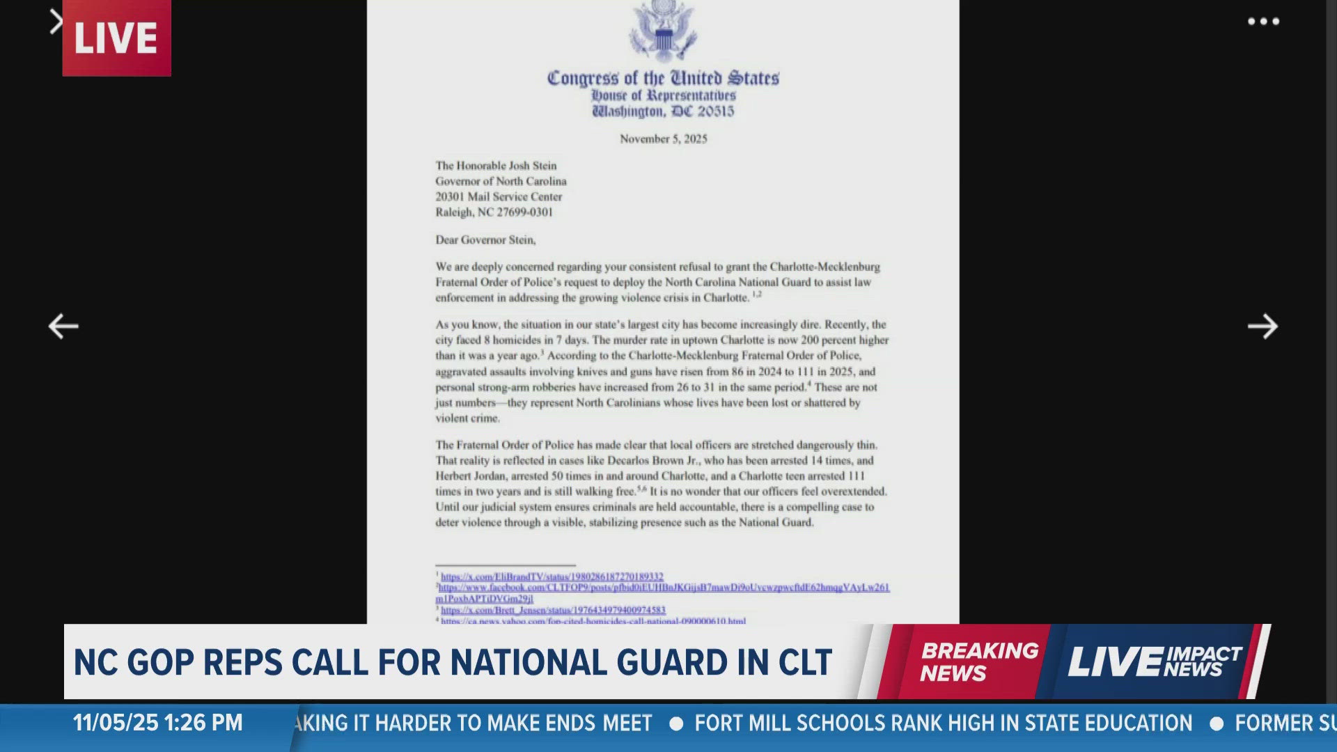 North Carolina Republicans call on Gov. Stein to deploy National Guard ...