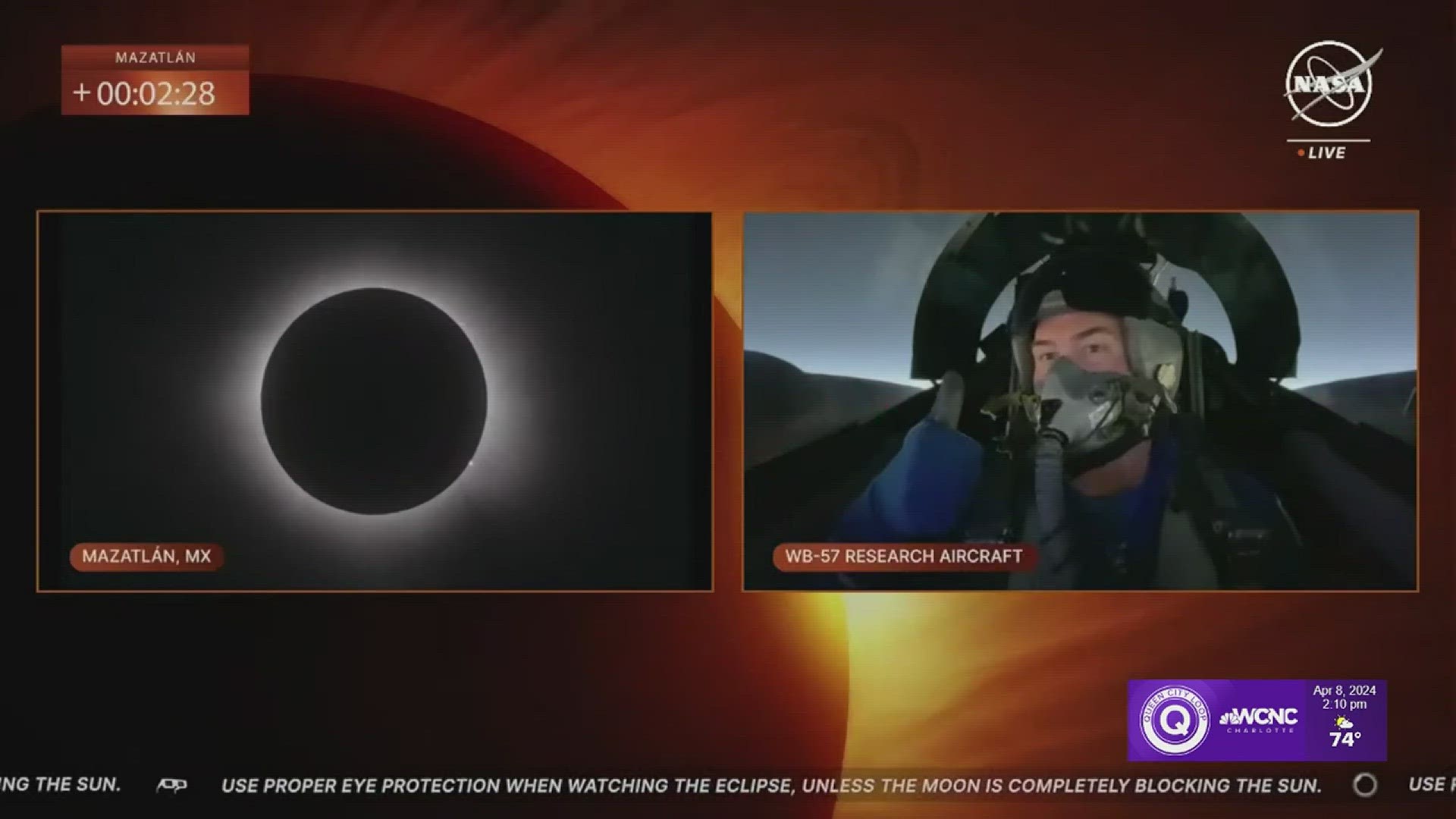 NASA flys jet through solar eclipse totality | wcnc.com