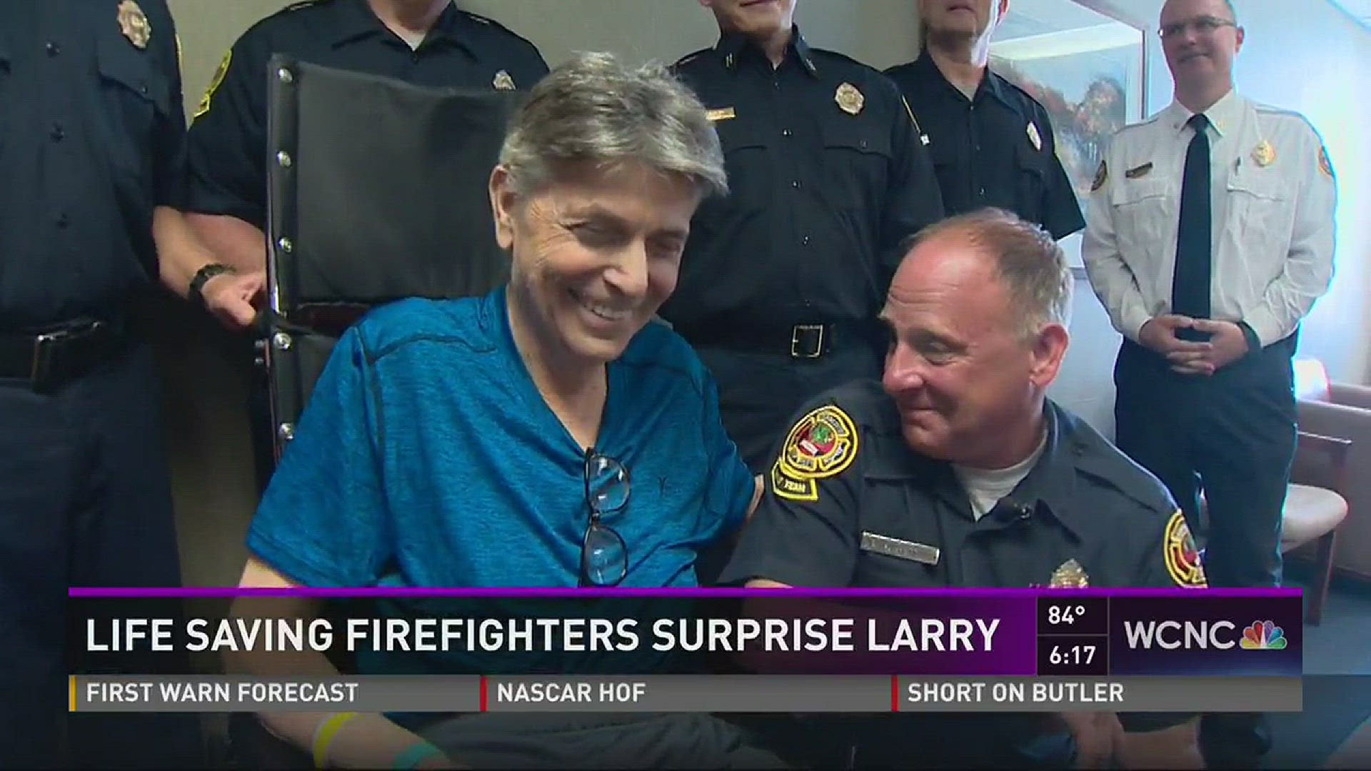 Larry Sprinkle reunited with firefighters who saved his life | wcnc.com