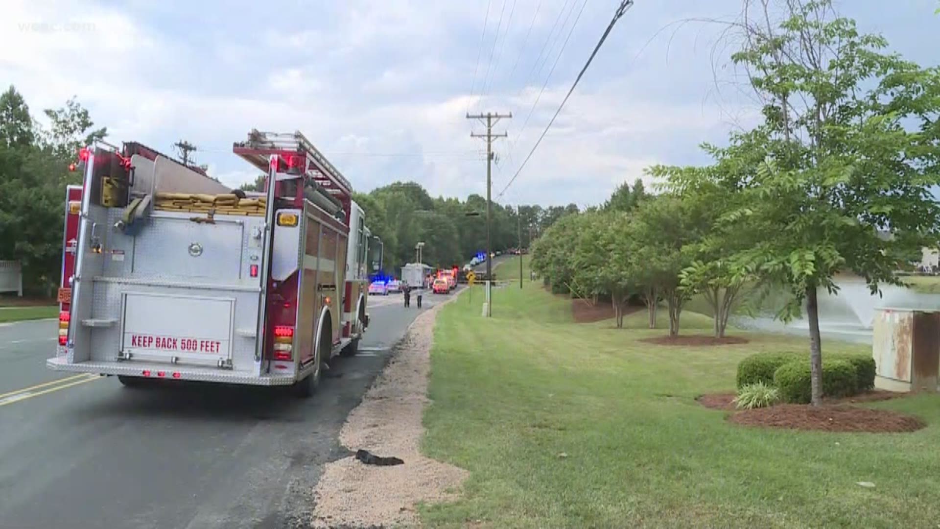 Fire truck overturns in Union County | wcnc.com