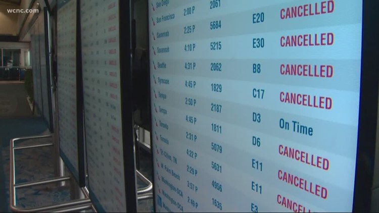 Strong thunderstorms delay, cancel flights at Charlotte airport | wcnc.com