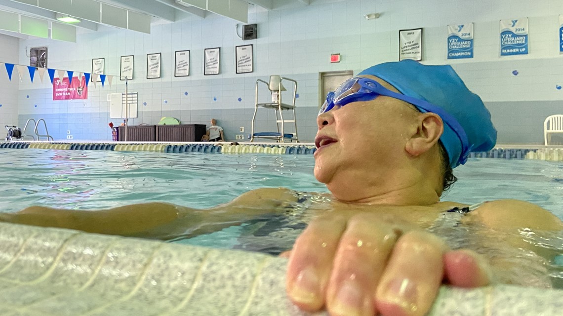 Woman learns to swim after near-death drowning decades earlier | wcnc.com