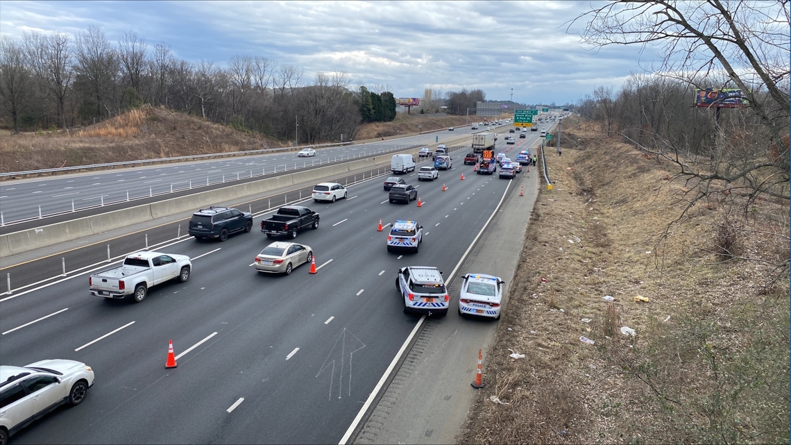 4 people seriously hurt after car flips down embankment on I-485 | wcnc.com