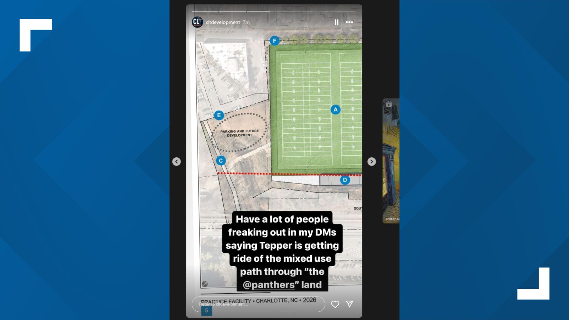 New Panthers practice facility won't take out busy mixed-use path ...