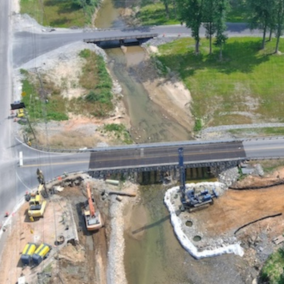 New permanent bridge being built near Baxter Inc. plant in Marion, N.C ...