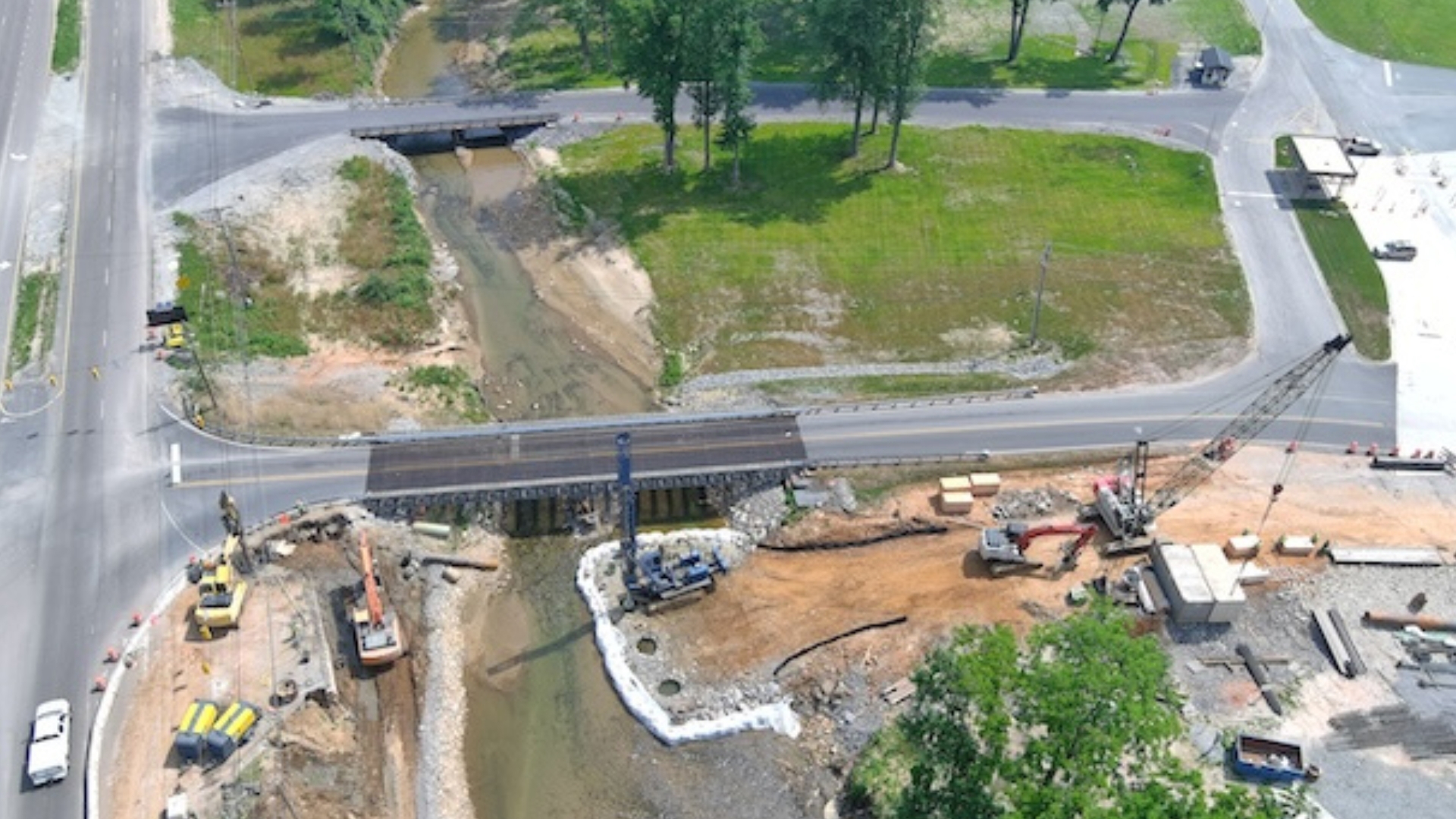 New permanent bridge being built near Baxter Inc. plant in Marion, N.C ...