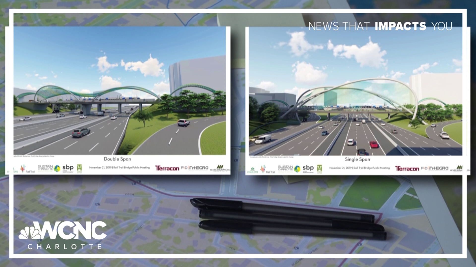 Construction begins on pedestrian bridge to connect Charlotte's Uptown ...