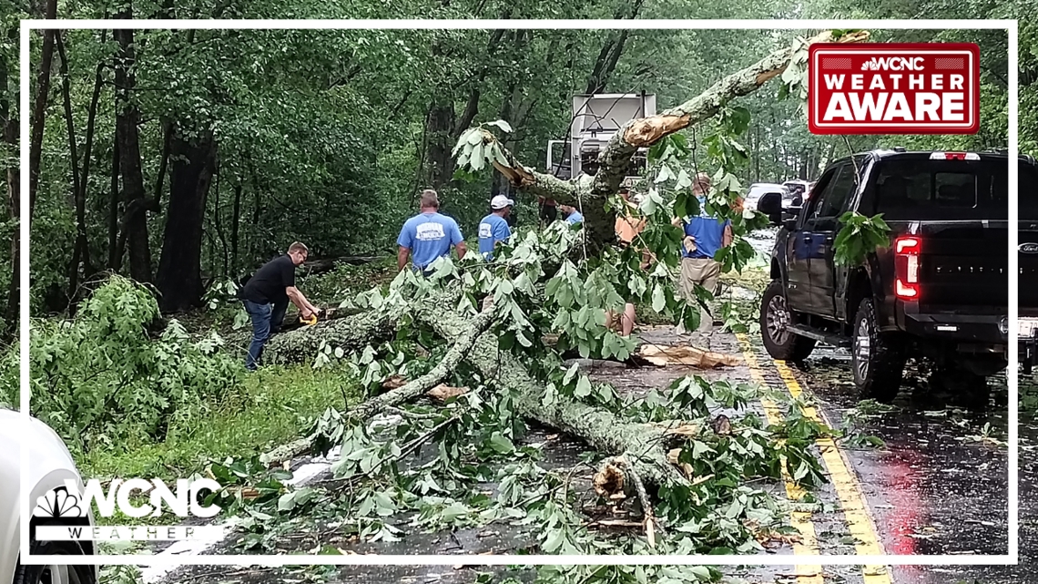 Storms roll through Charlotte area Wednesday, causing widespread damage | wcnc.com