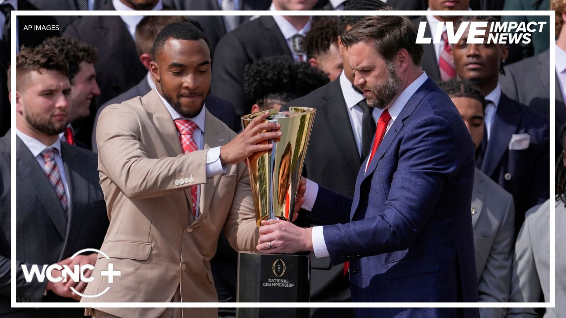 JD Vance almost drops Ohio State's College Football Playoff trophy ...