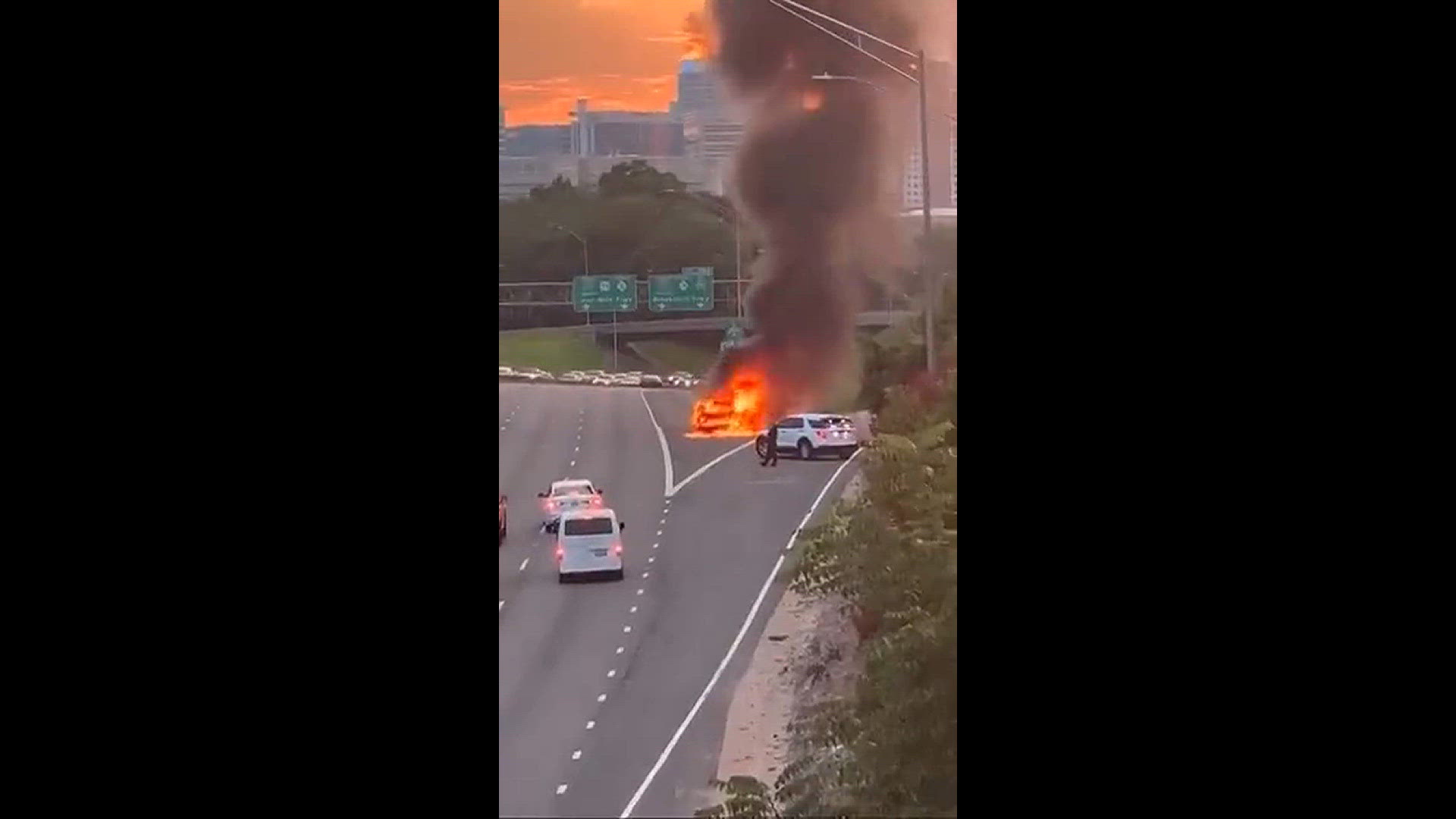 Car on fire on John Belk Freeway near Exit 243 | wcnc.com