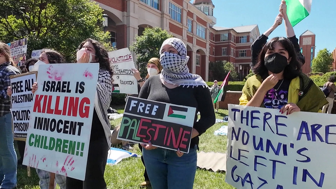 UNC Charlotte pro-Palestine protest encampment | Local news | wcnc.com