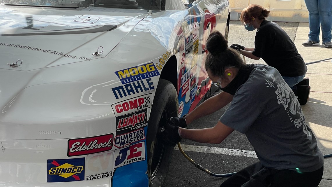 Local high school girls visit NASCAR Technical Institute | wcnc.com