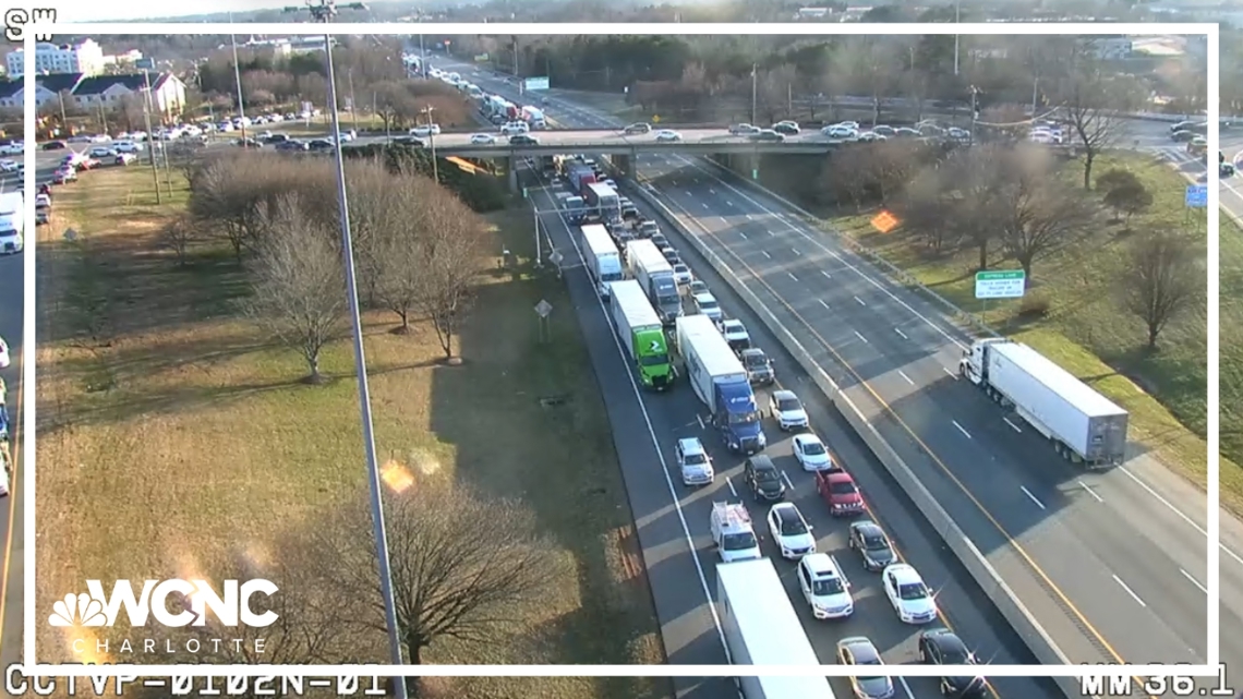 2 hurt after tractor-trailer hits 8 vehicles on I-77 near Mooresville | wcnc.com