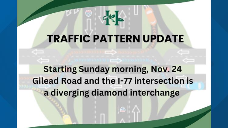 New traffic pattern at Gilead Road, I-77 intersection | wcnc.com