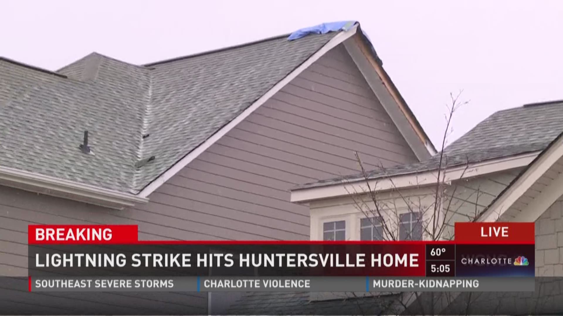 Lightning strike blows hole in home's roof | wcnc.com