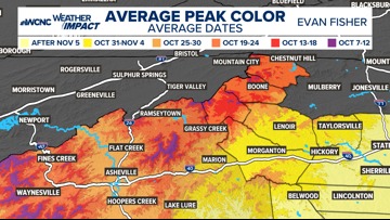 When fall foliage will be at peak color in North Carolina in 2024 ...