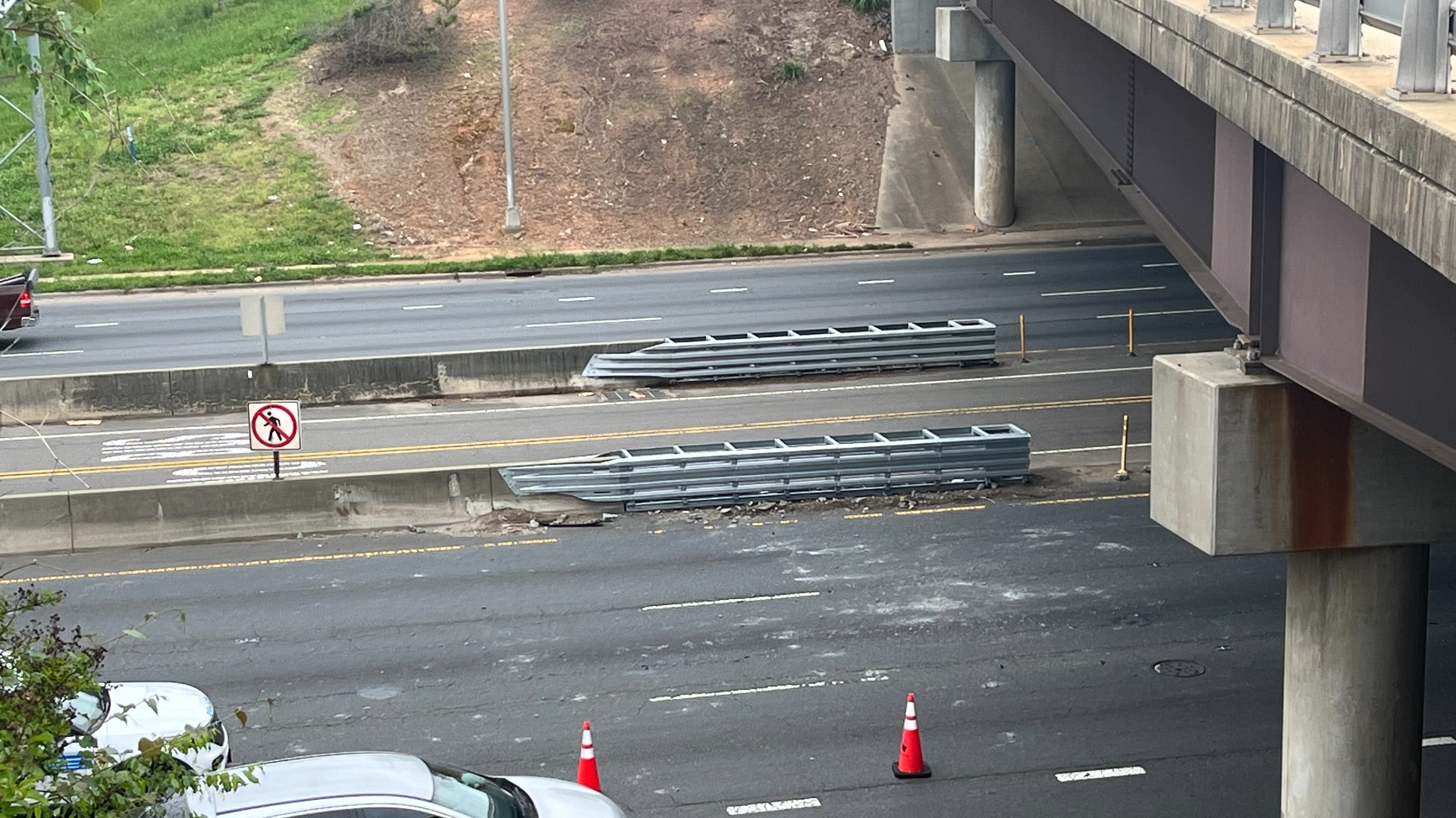 Debris falls from Independence bridge, causes crashes | wcnc.com