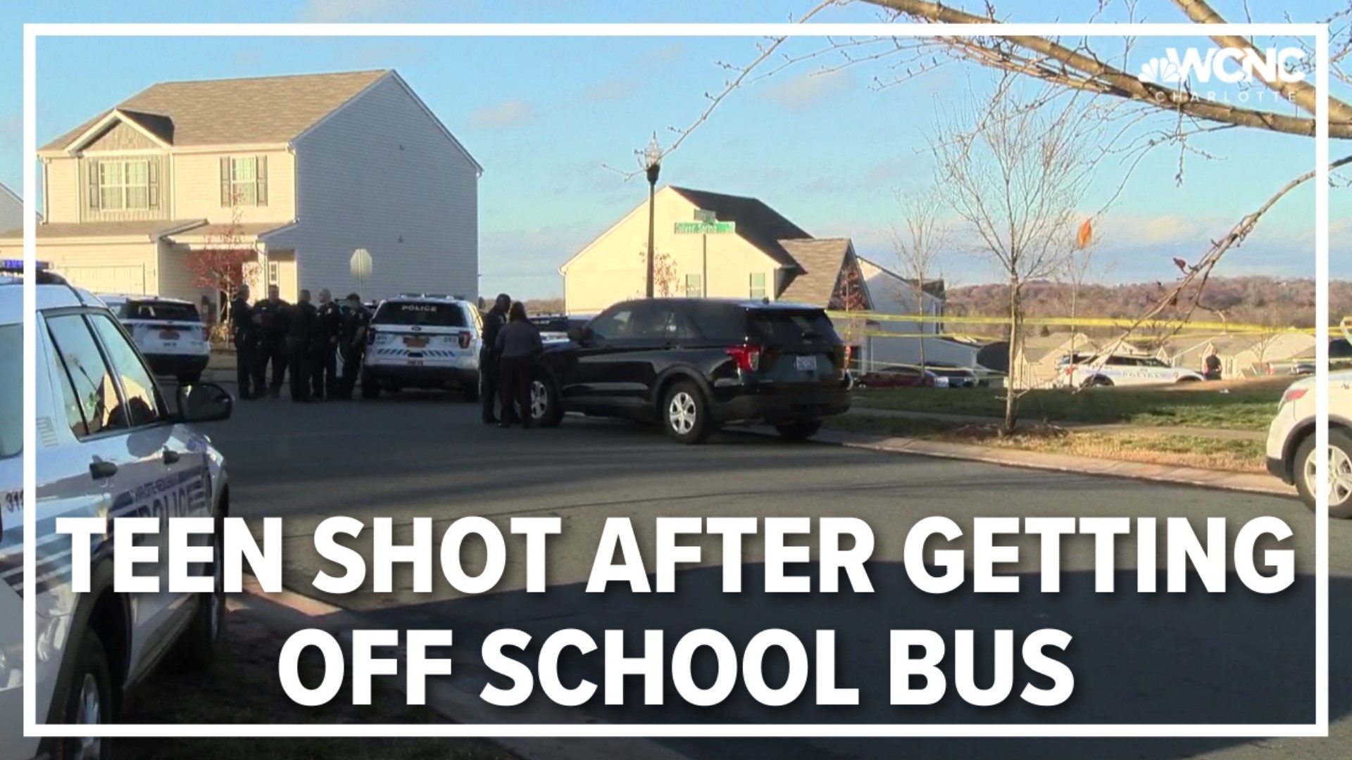 Teen shot after getting off school bus | wcnc.com