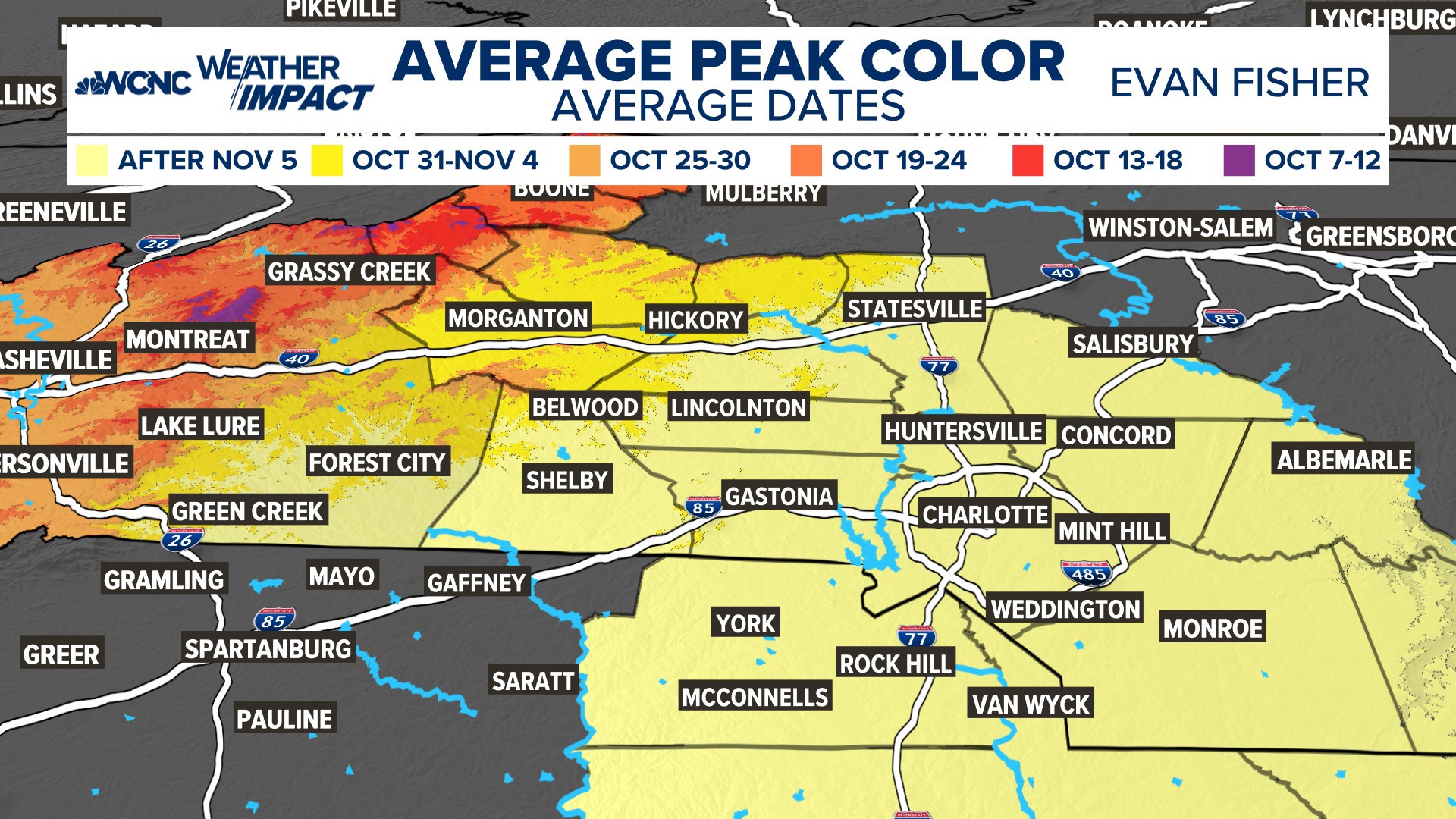 When fall foliage will be at peak color in North Carolina in 2024 ...