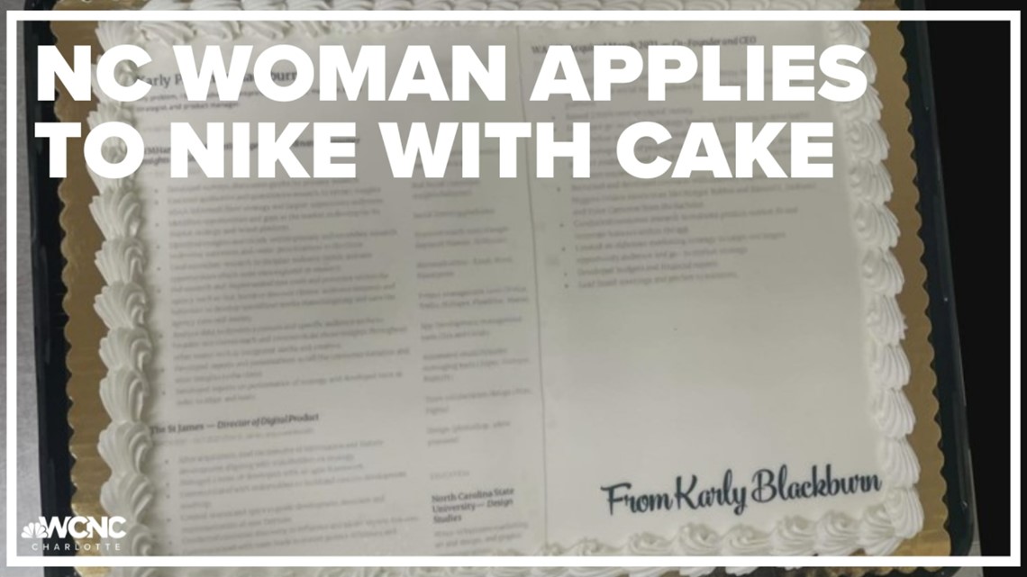 NC native applies to Nike with resume cake | wcnc.com