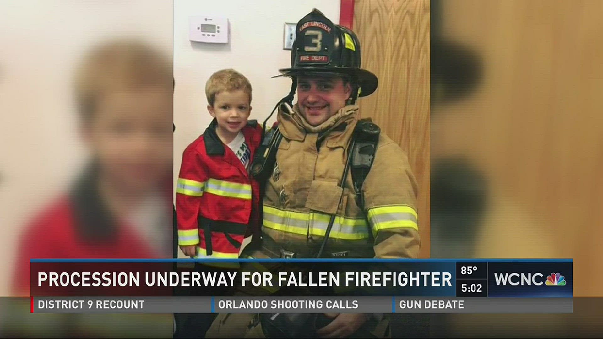 Procession honors fallen firefighter | wcnc.com
