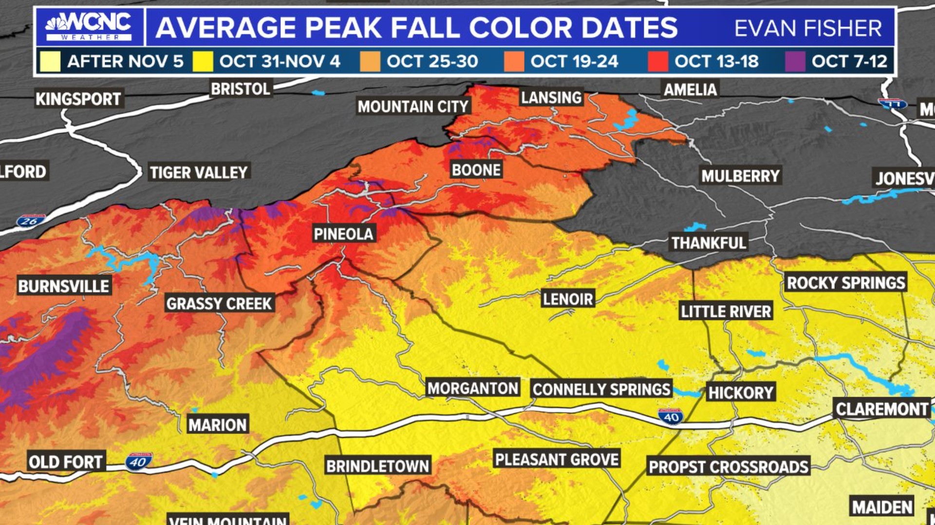 When to expect peak fall color in the North Carolina mountains | wcnc.com