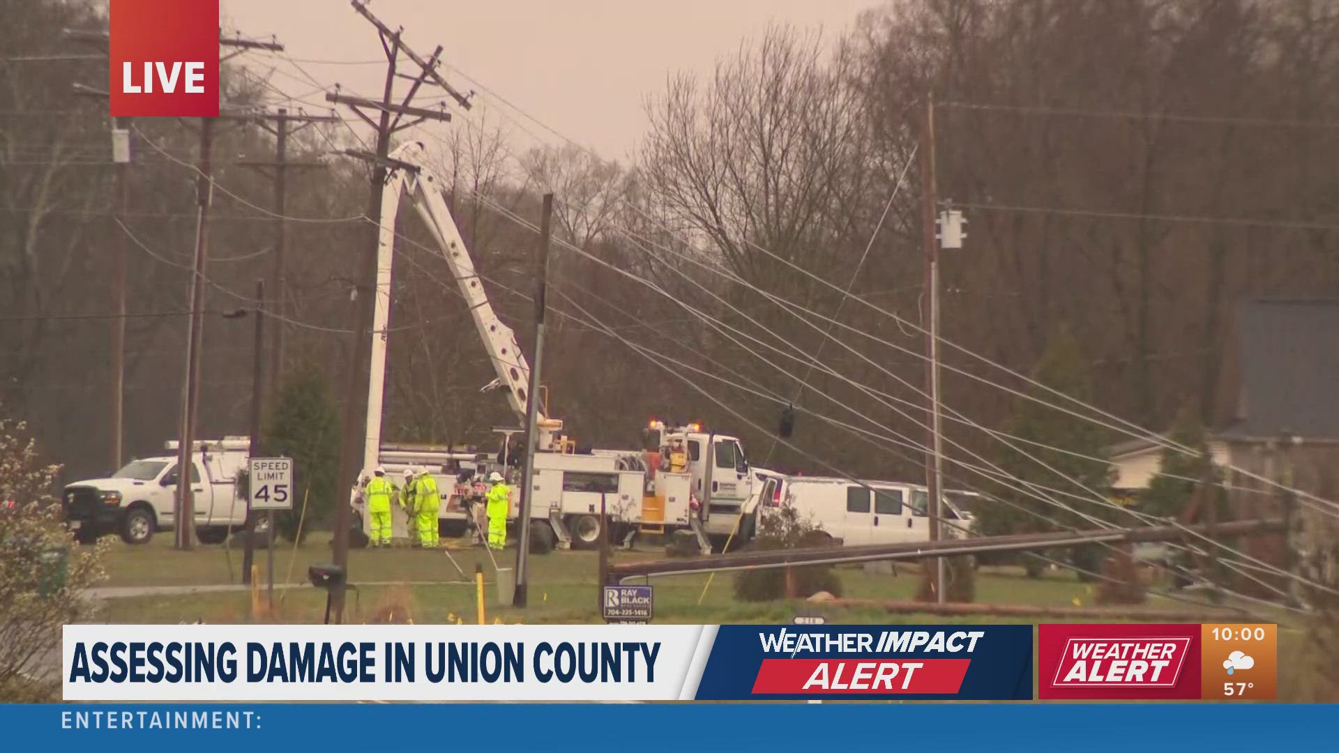Storm snaps power poles, topples wires in Union County | wcnc.com