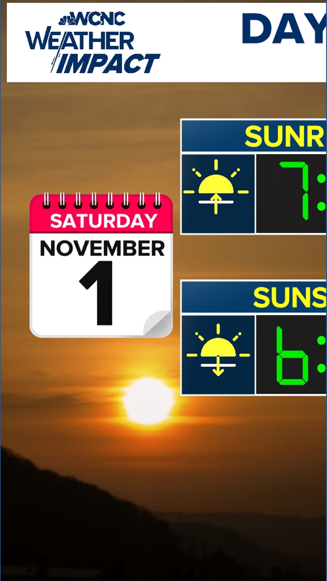 How sunrise and sunset times change this weekend in Charlotte | wcnc.com