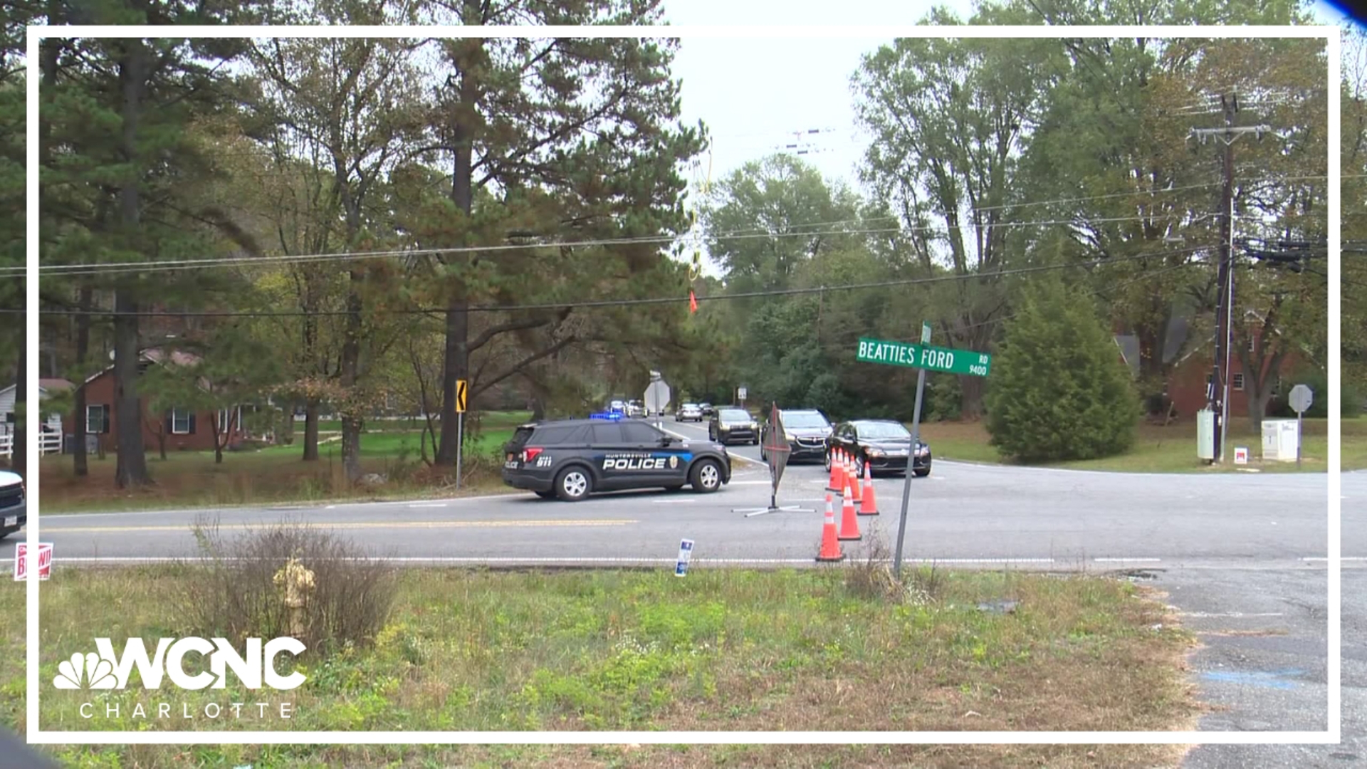 Downed power lines close Beatties Ford Rd in Huntersville | wcnc.com
