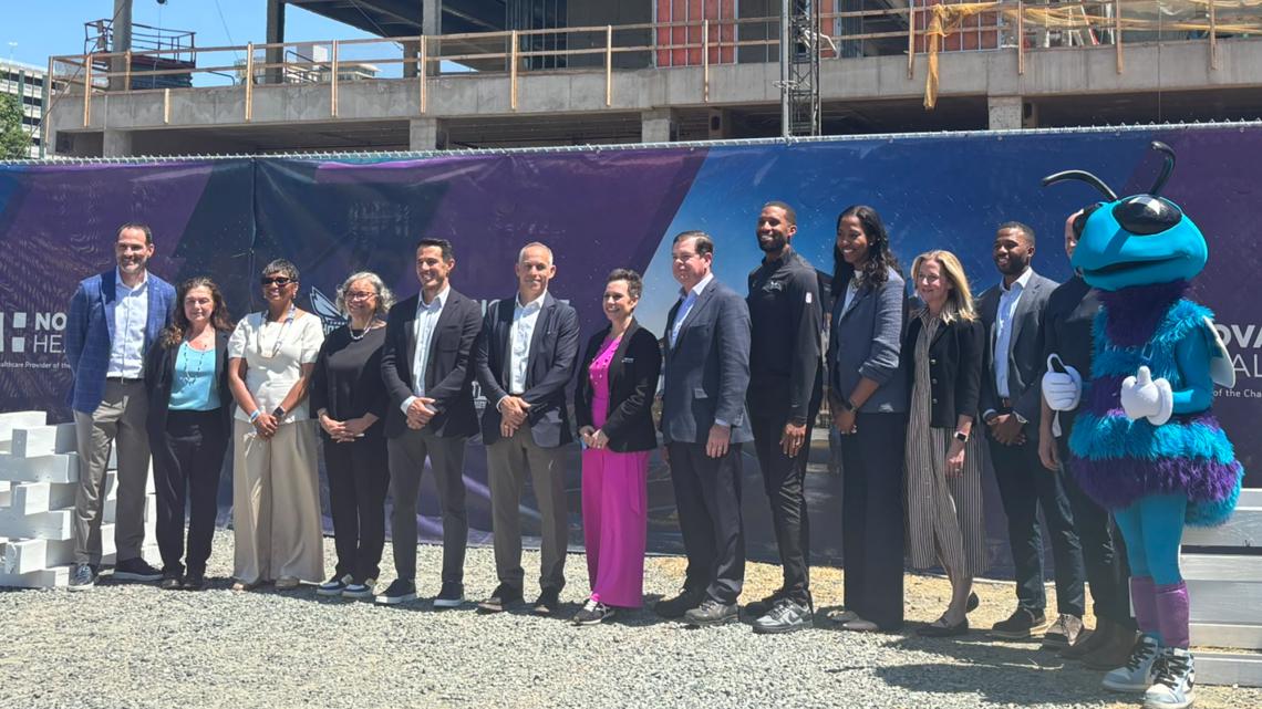 Charlotte Hornets celebrate construction milestone for Novant Health ...