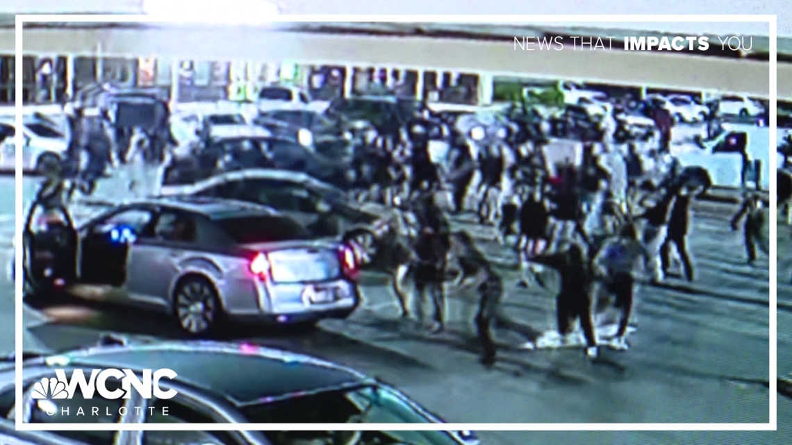 Suspect remains wanted after shooting during street takeover in Pineville | wcnc.com