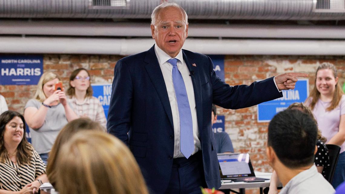 Tim Walz to visit North Carolina on Thursday | Decision 2024 | wcnc.com