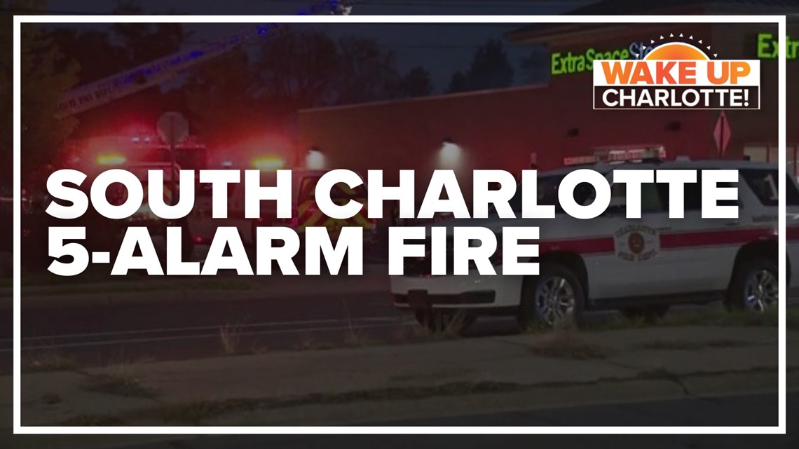 Crews respond to 5-alarm fire on South Tryon | wcnc.com