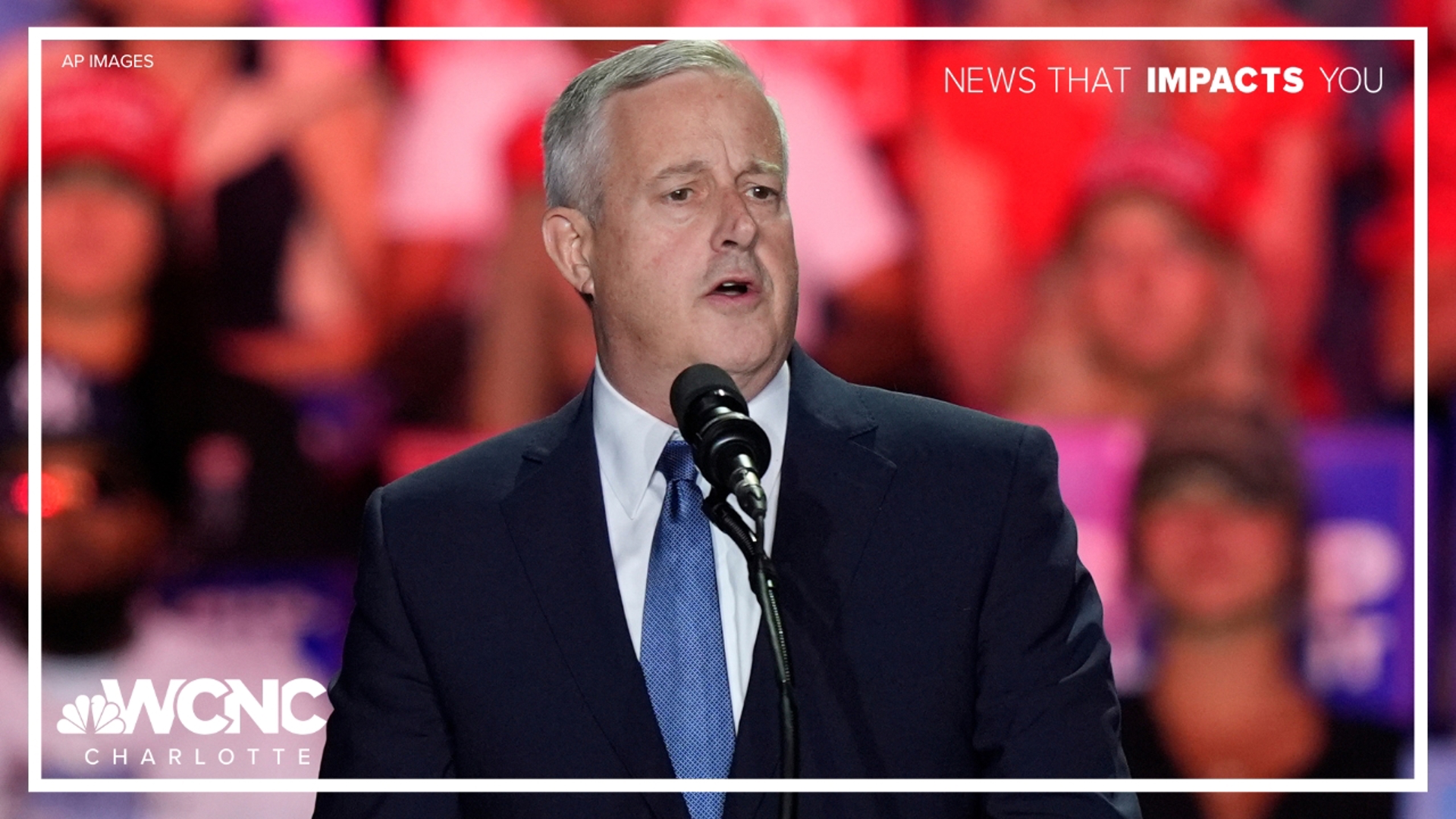Senate candidate Michael Whatley speaks at JD Vance event in Concord ...